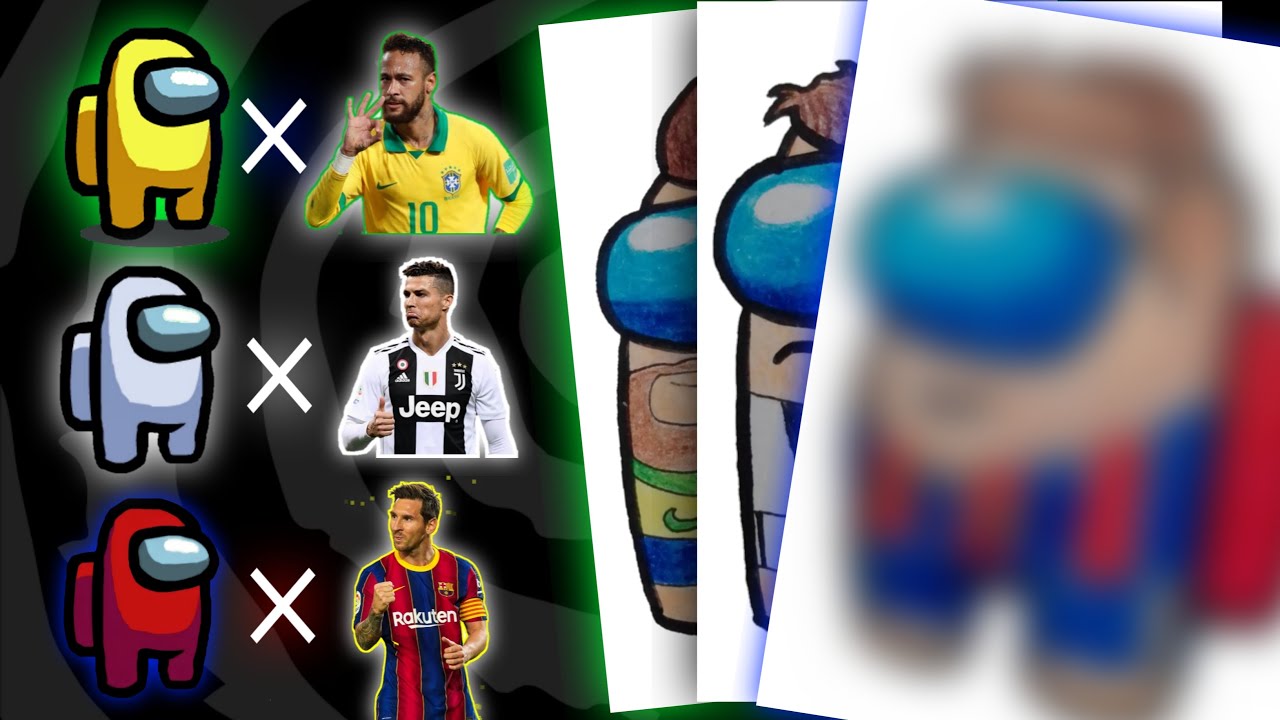 Dibujando a FUTBOLISTAS versión Among Us | NEYMAR, CR7 Y MESSI ...