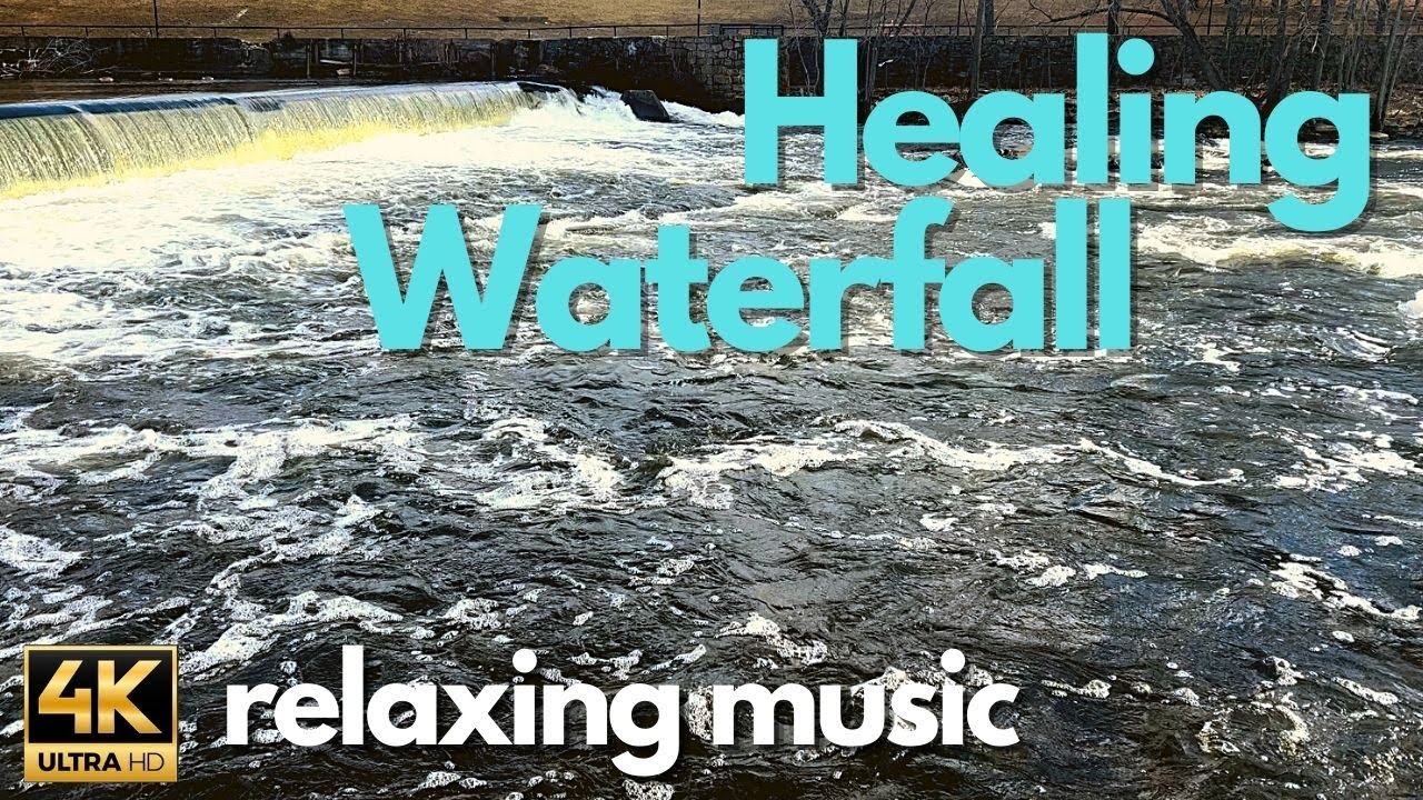 Soothing Waterfall - Relaxing Piano Music (4K UHD) - YouTube
