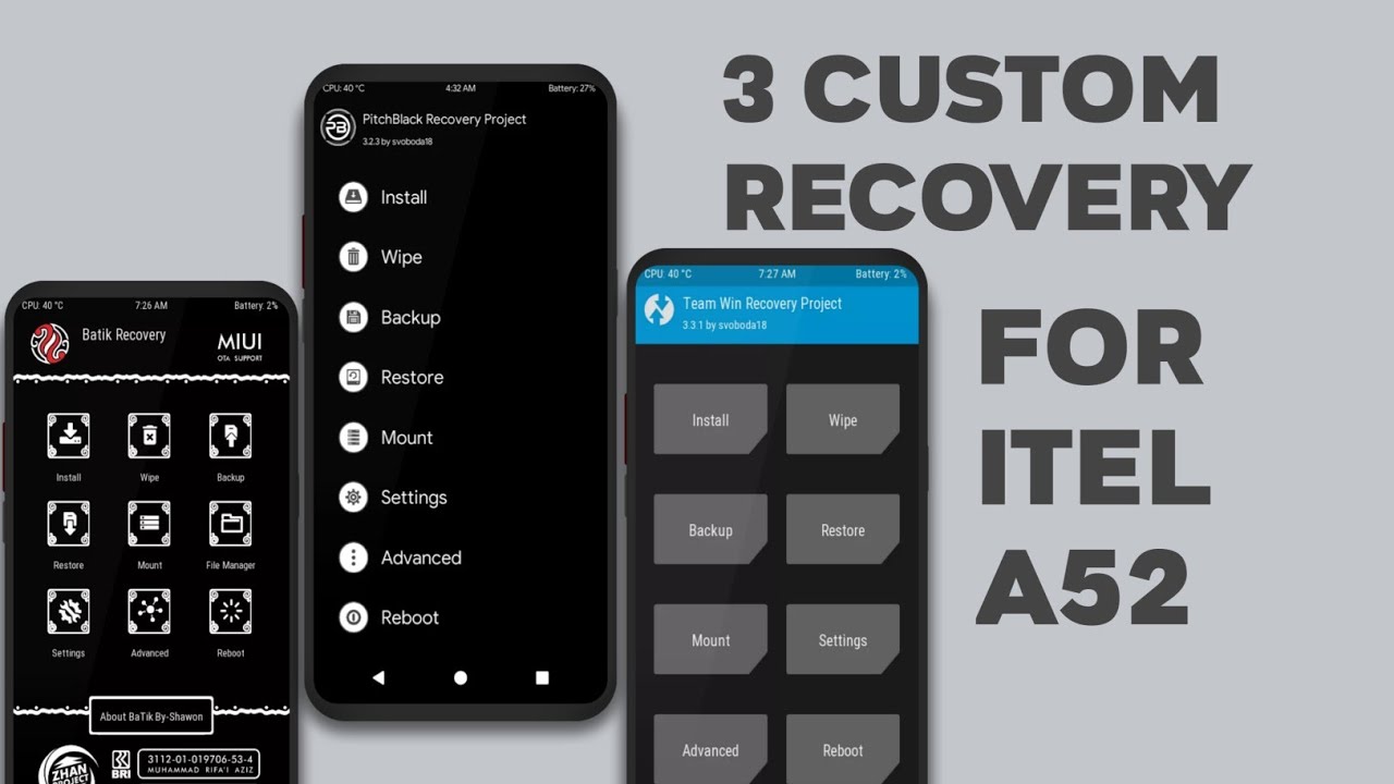 Custom Recovery For itel A52 | TWRP Recovery , Batik Recovery ...