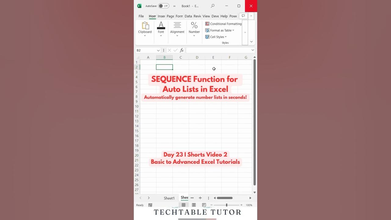 Excel SEQUENCE Function: Auto-Generate Lists in Seconds! Day 23, Video 2 #excel #excelshorts #yt ...