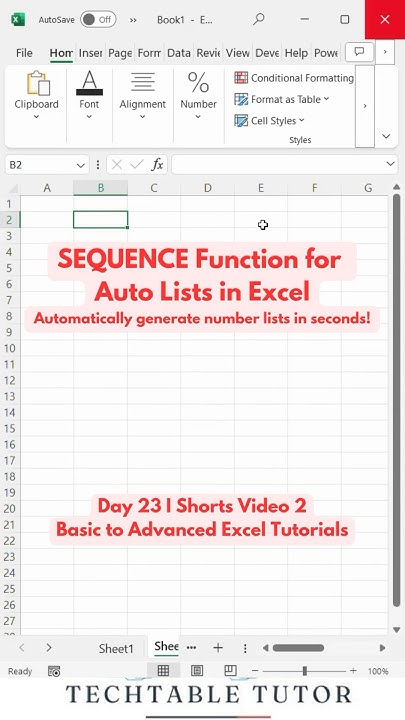 Excel SEQUENCE Function: Auto-Generate Lists in Seconds! Day 23, Video 2 #excel #excelshorts #yt ...