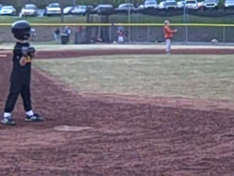 Braxton practicing hitting!