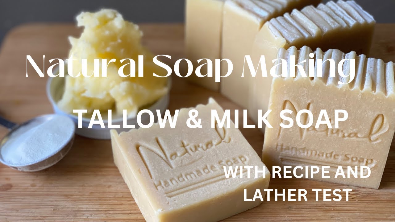 TALLOW & MILK SOAP WITH RECIPE (COLD PROCESS SOAP) - YouTube
