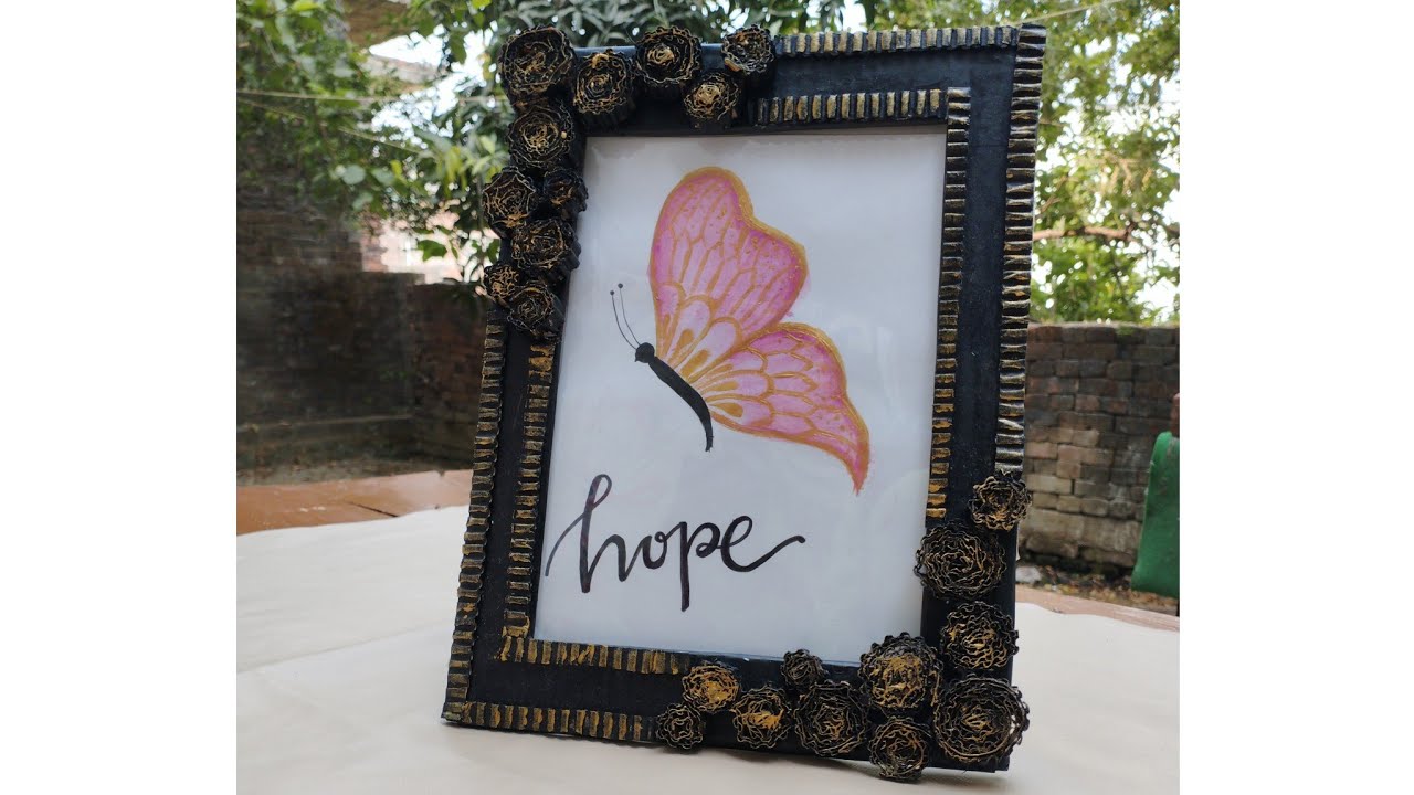 Photo Frame | photo frame making at home | cardboard photo frame ...