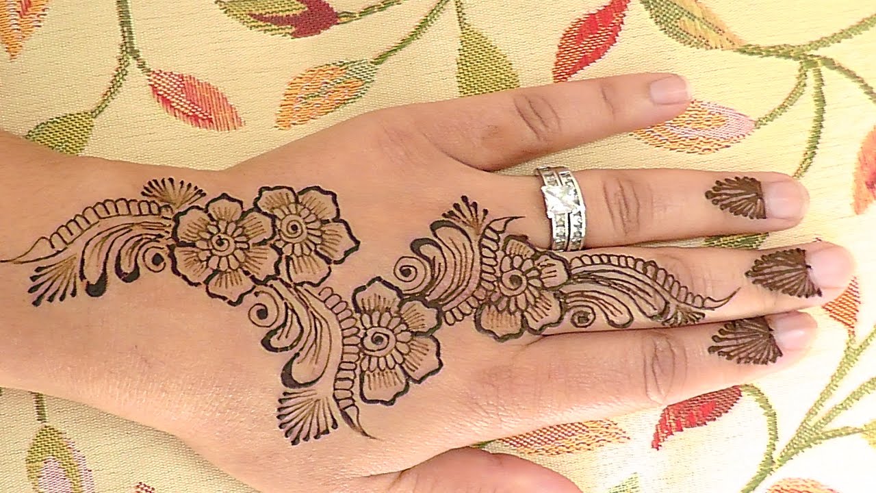 How to do a simple henna design for beginners - YouTube