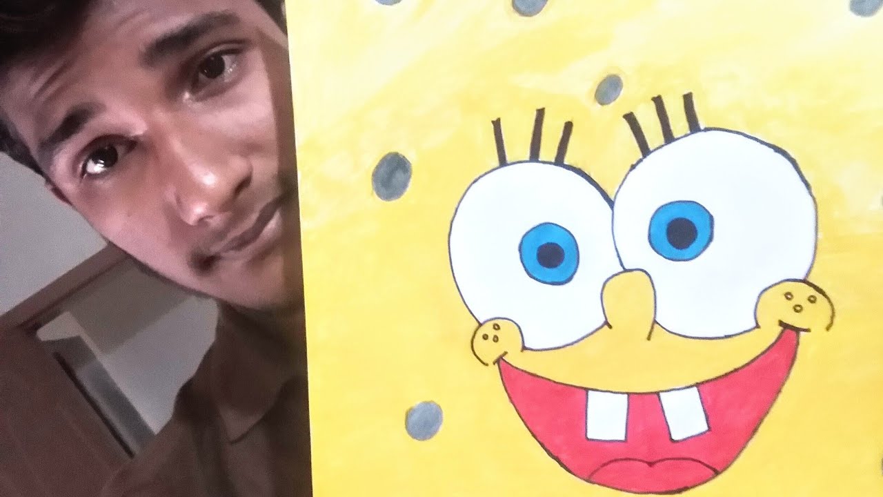 [Drawing] of - spongebob use marker ️ colour - YouTube