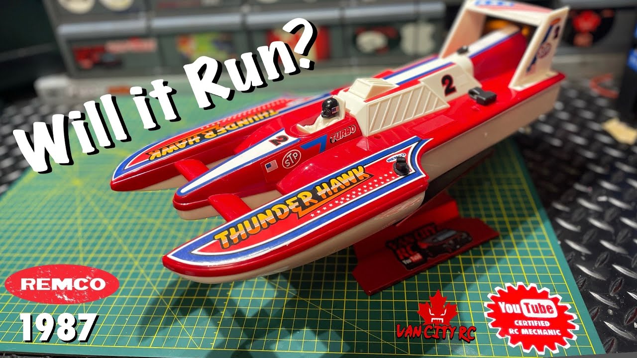 Will it Run? 1987 Remco Thunder Hawk Vintage RC Boat - YouTube