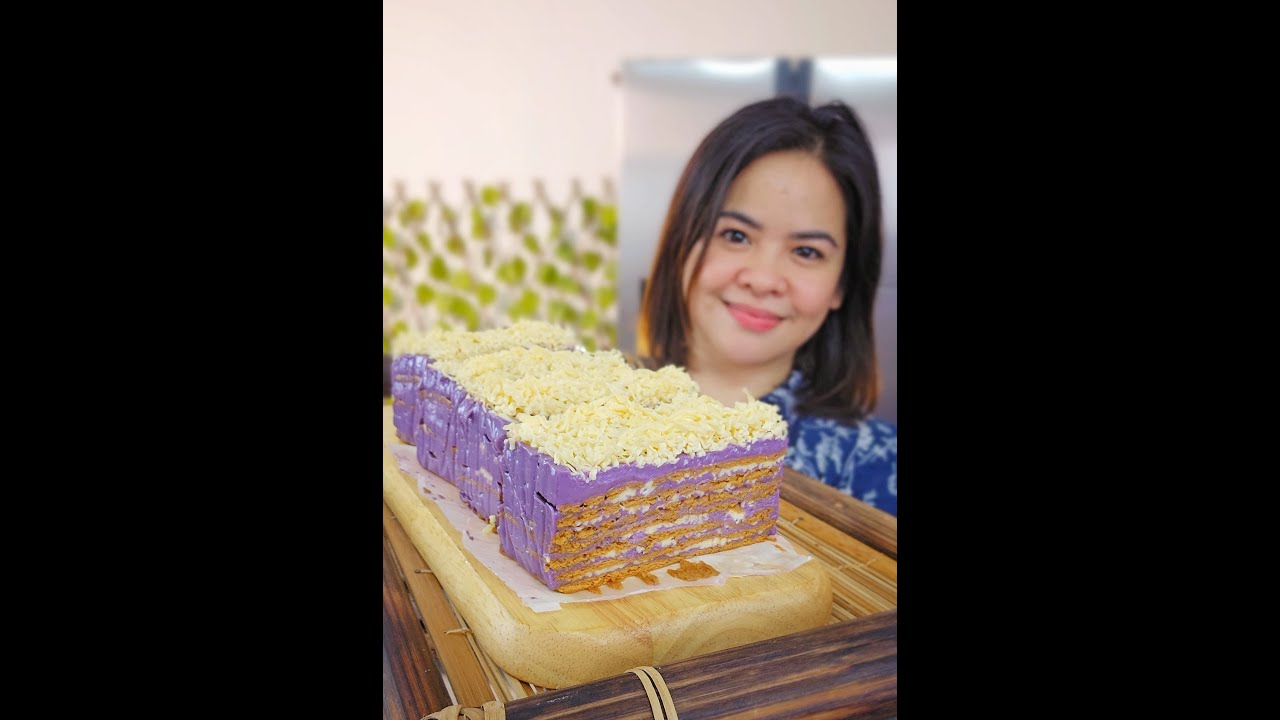 No Steam No Bake Ube Cheesy Graham Custard Cake | ANG SARAP GRABE - YouTube