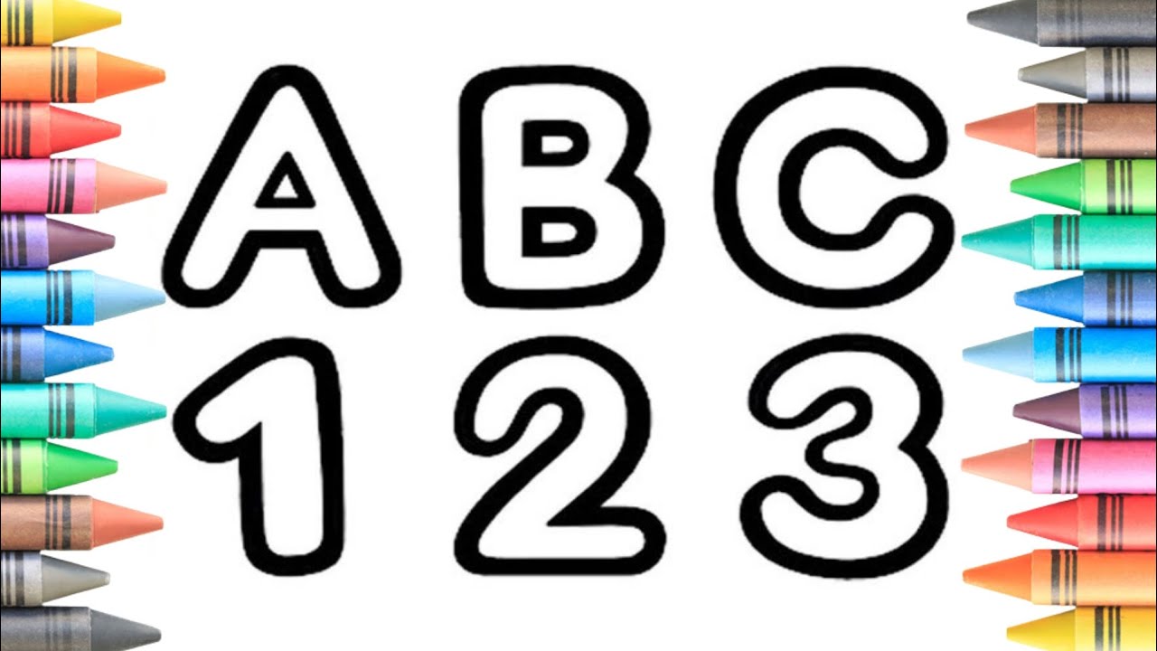 Drawing ABC - 123 and coloring for Kids and Toddlers | Easy drawing and ...