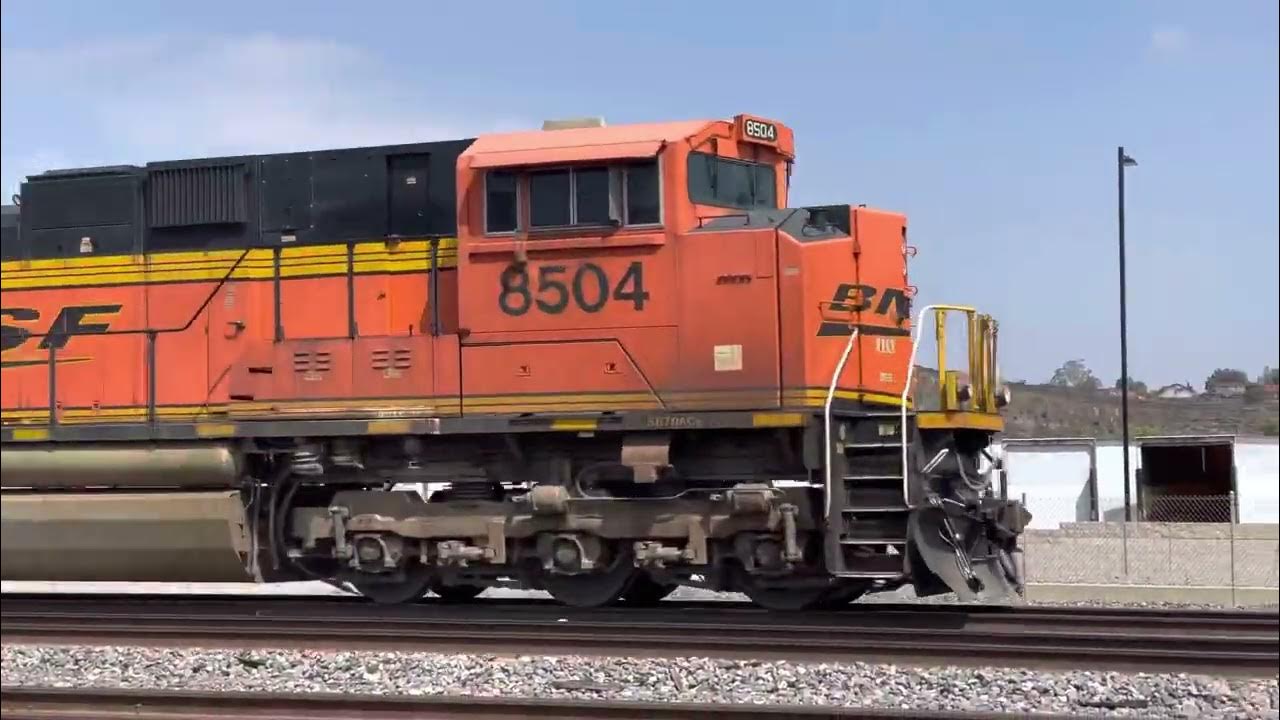 BNSF 8504 Leads Work Train w/LOUD K5HL - YouTube