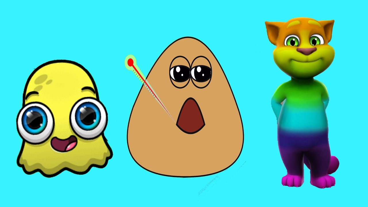 Pou y sus amigos. Pou vs Moy 7 vs Tom 2 - Pou, Moy y el gato Tom juegan ...