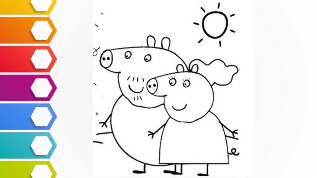 💕peppa pig🥰 daddy drawing l peppa pig🐖 l easy peppa drawing for kids l ...