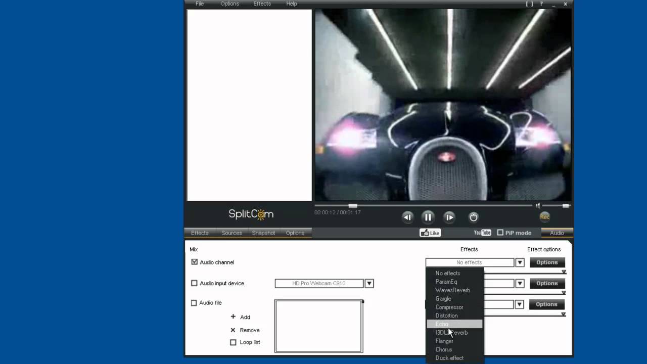 splitcam audio effects - YouTube