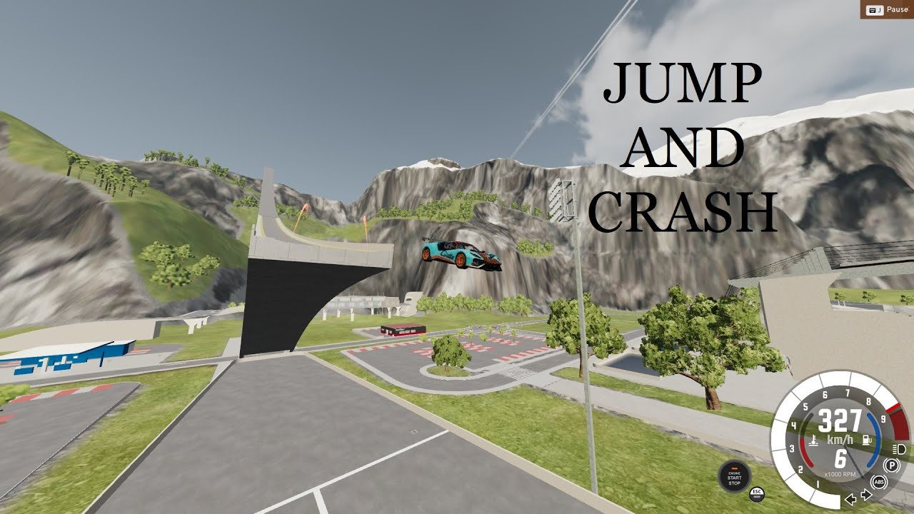 BeamNG.Drive/ Stock cars jumping and crash - YouTube