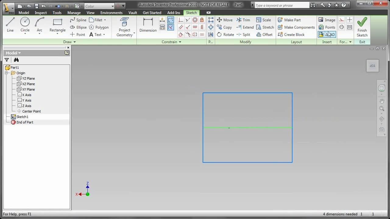 Autodesk Inventor Two Minute Tip: Center Point Rectangle - YouTube