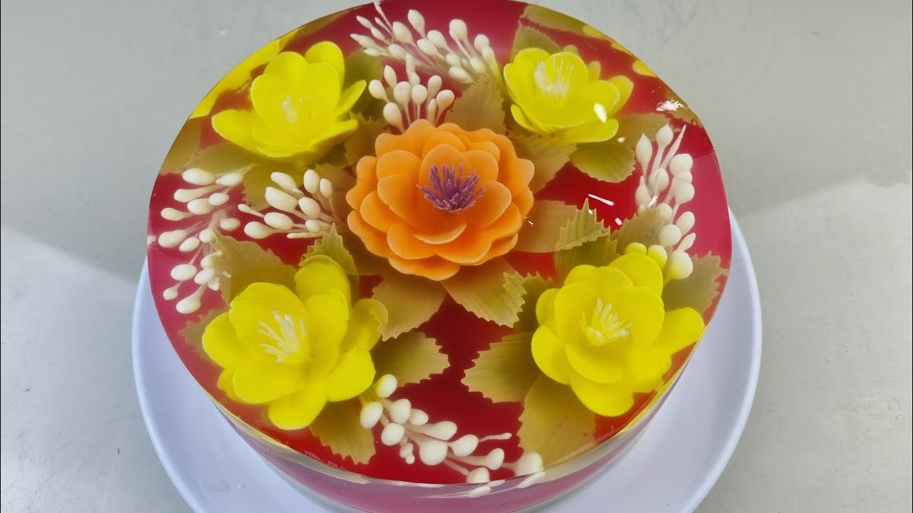 Flower Jelly | Glass Flower Jelly | Jelly Dessert Recipe || Jelly Art ...