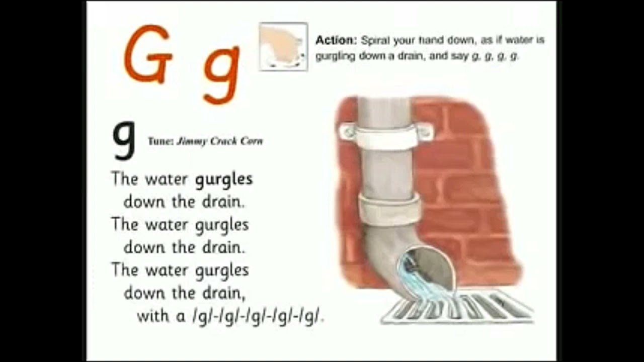 UK School Primary One Jolly Phonics Song Gg - The Water Gurgles Down ...