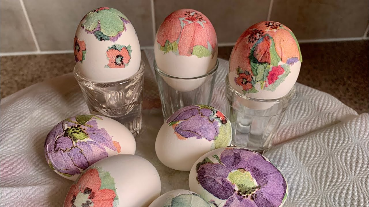 Decoupaged Hardboiled Eggs to make Easter Eggs 🐇🥚🌷 - YouTube