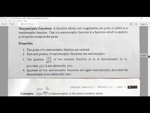 Meromorphic function and its proerties - YouTube