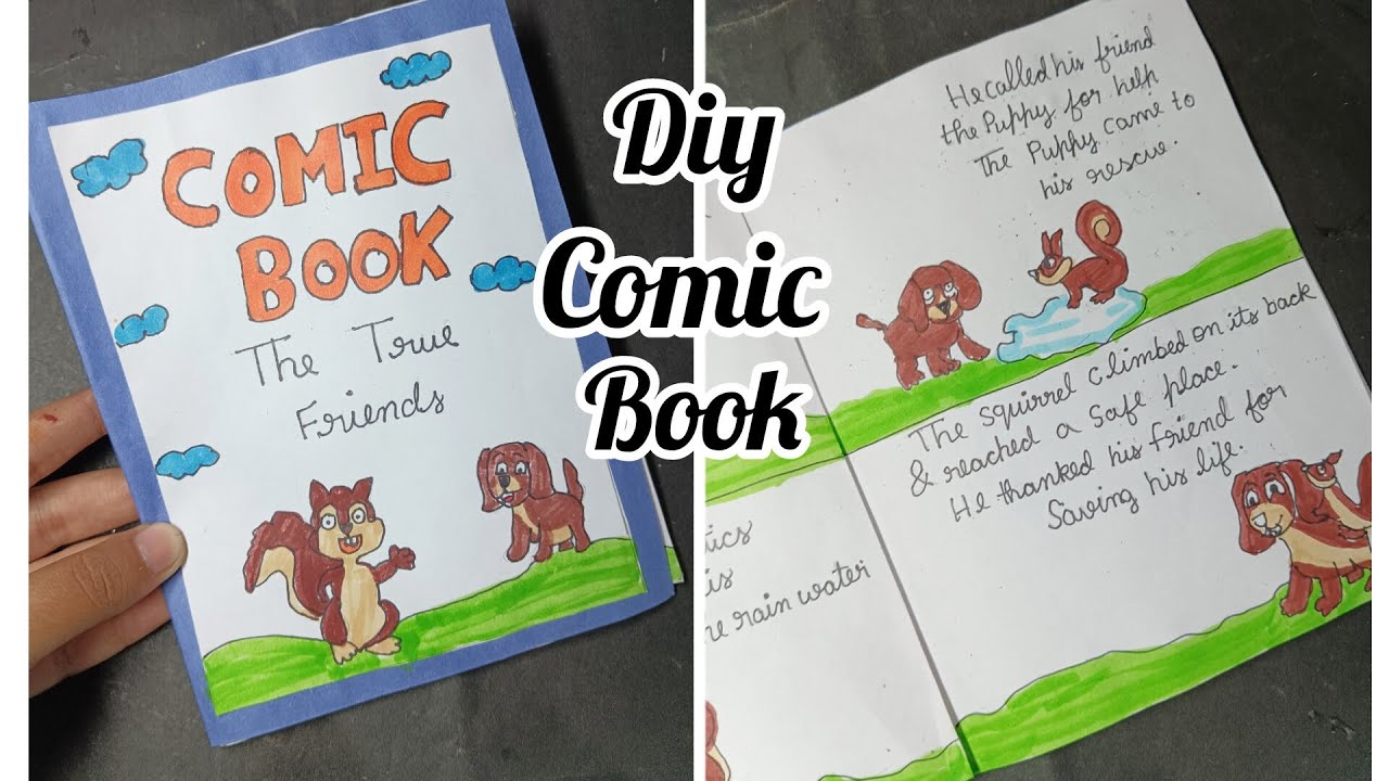 How to make a comic book /story the true friend / easy craft for kids ...