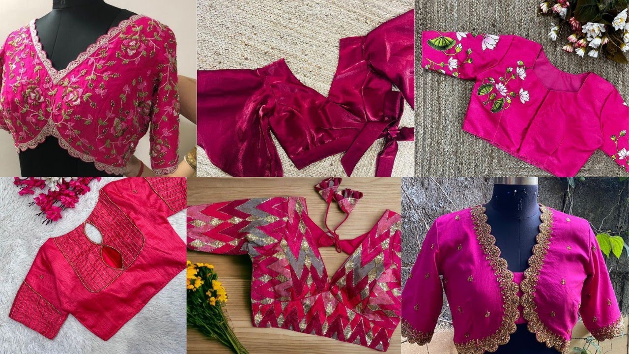 Beautiful Party Wear Pink Blouse Design || Pink Blouse Neck Design ...