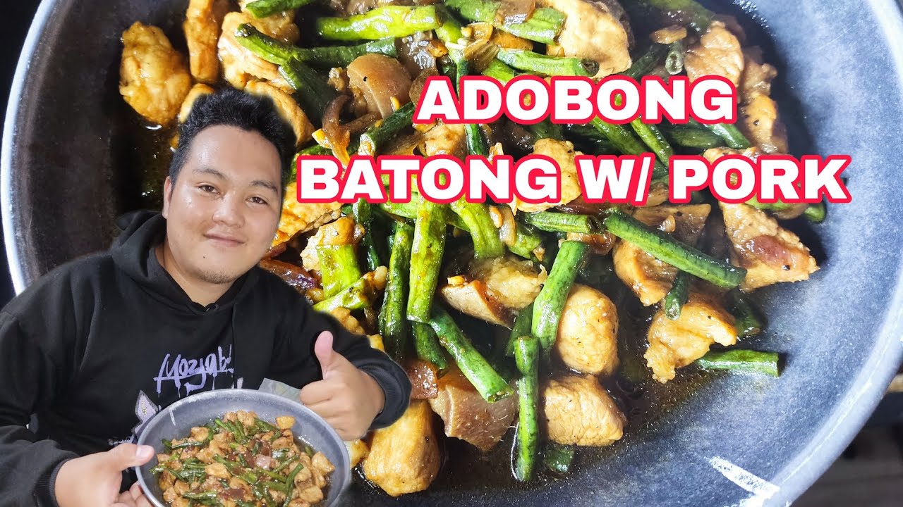 Simple Adobong Batong/Sitaw w/ Pork - YouTube