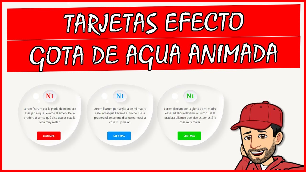 🖐️ Tarjeta efecto gota de agua en elementor, wordpress 160, tutorial o ...