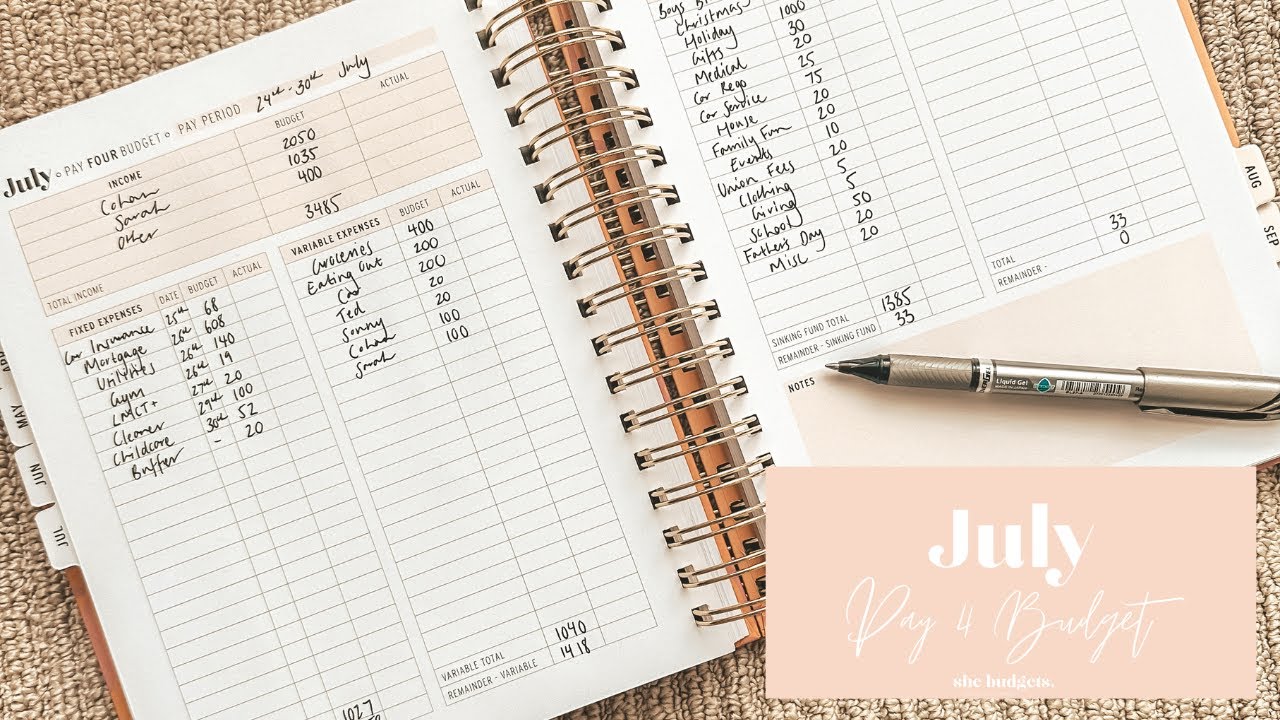 Budget with me | July Pay 4 Budget | The Budget Planner | Personal ...