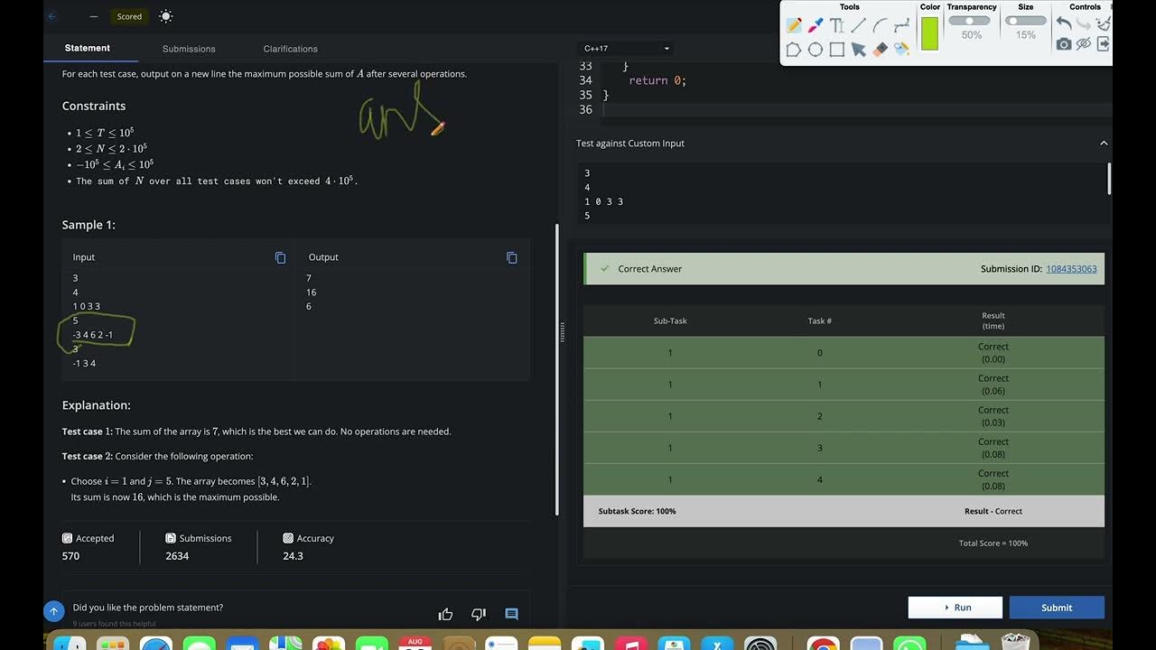 Maximise Sum | P4149 | Codechef STARTERS 149 | Full Solution with code - YouTube