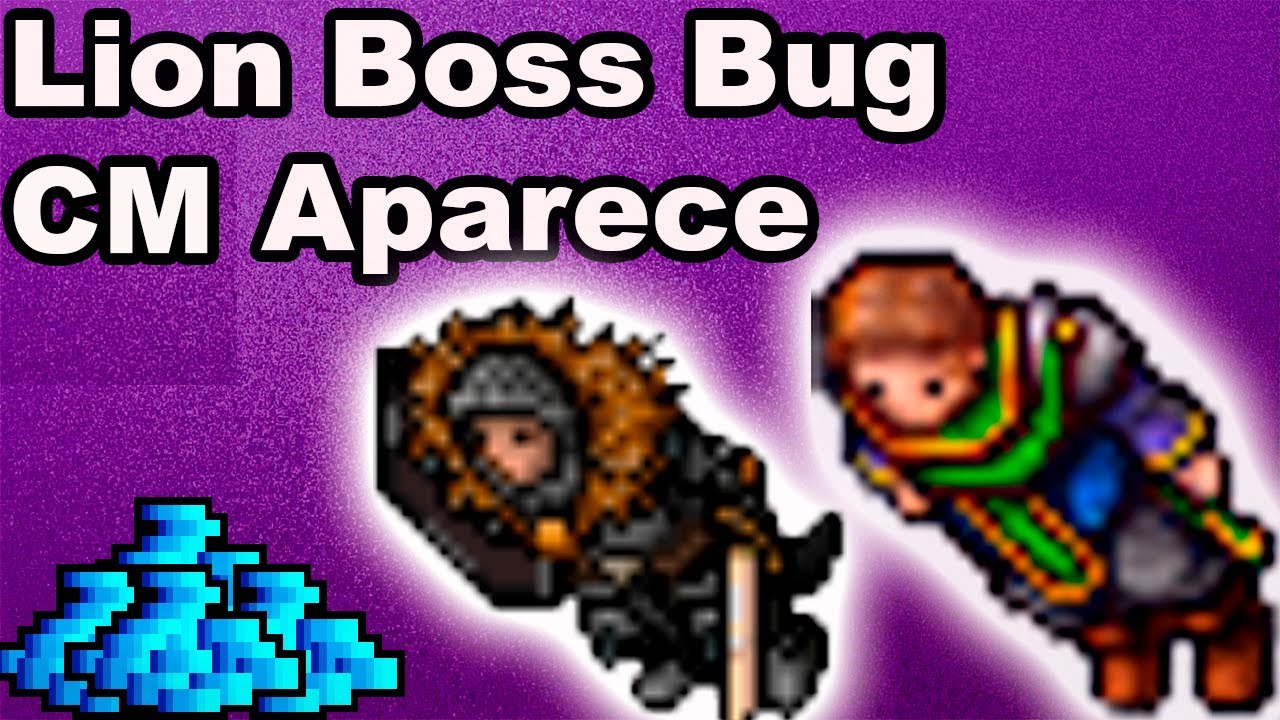 Tibia - Bug Boss Lion $$ - CM aparece enquanto players bugavam boss Fugue da Ordem do leão - YouTube