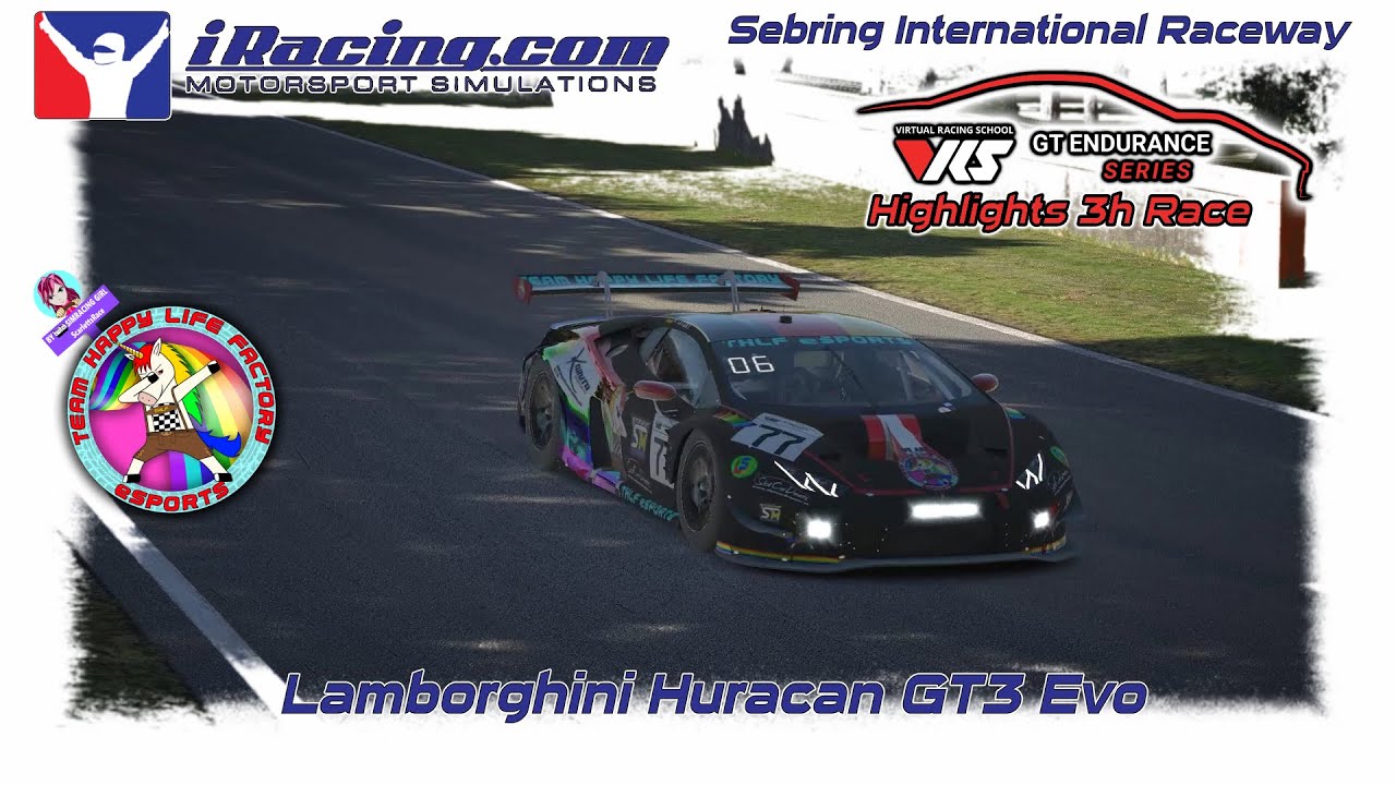 3 Hour Race of Sebring | iRacing | THLF eSports | VRS GT Endurance ...