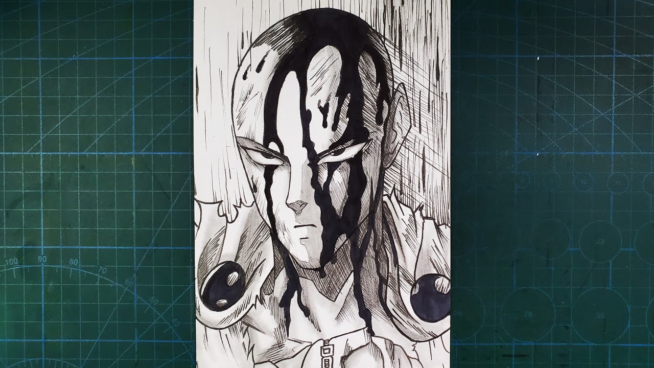 How to Draw SAITAMA serious Face-Step by step drawing tutorial - YouTube