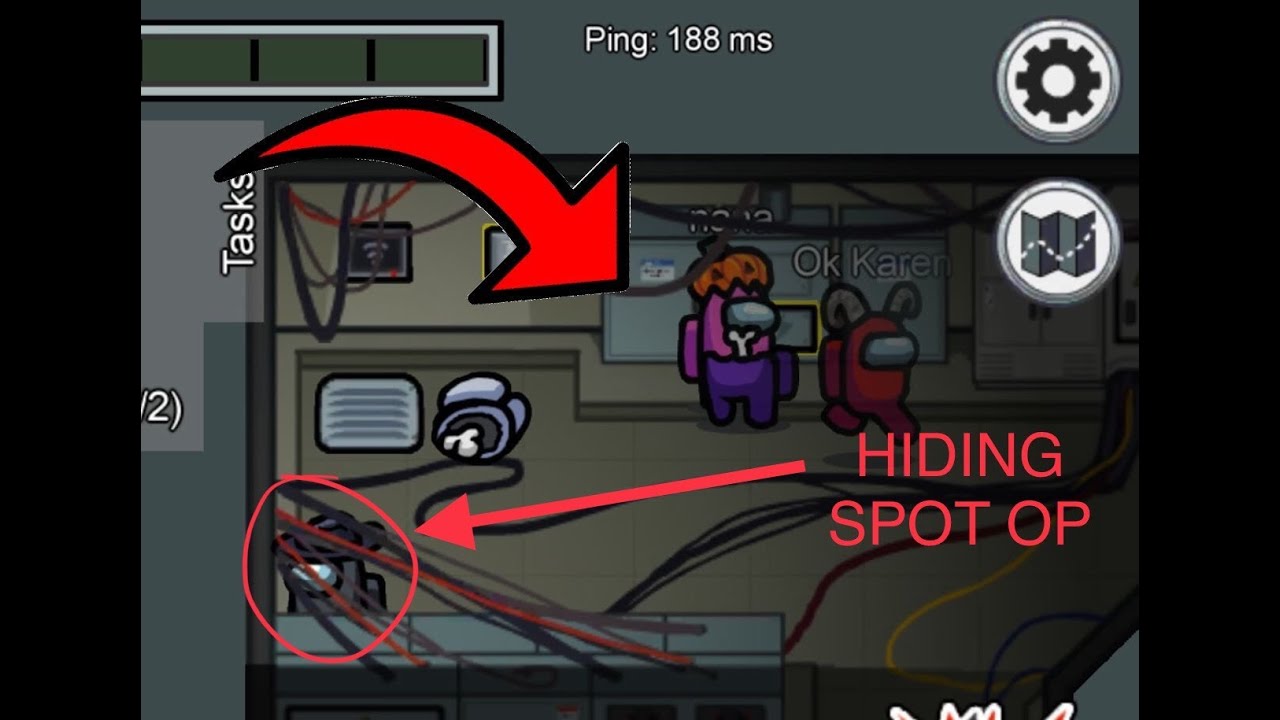 BEST among us HIDING SPOT - YouTube
