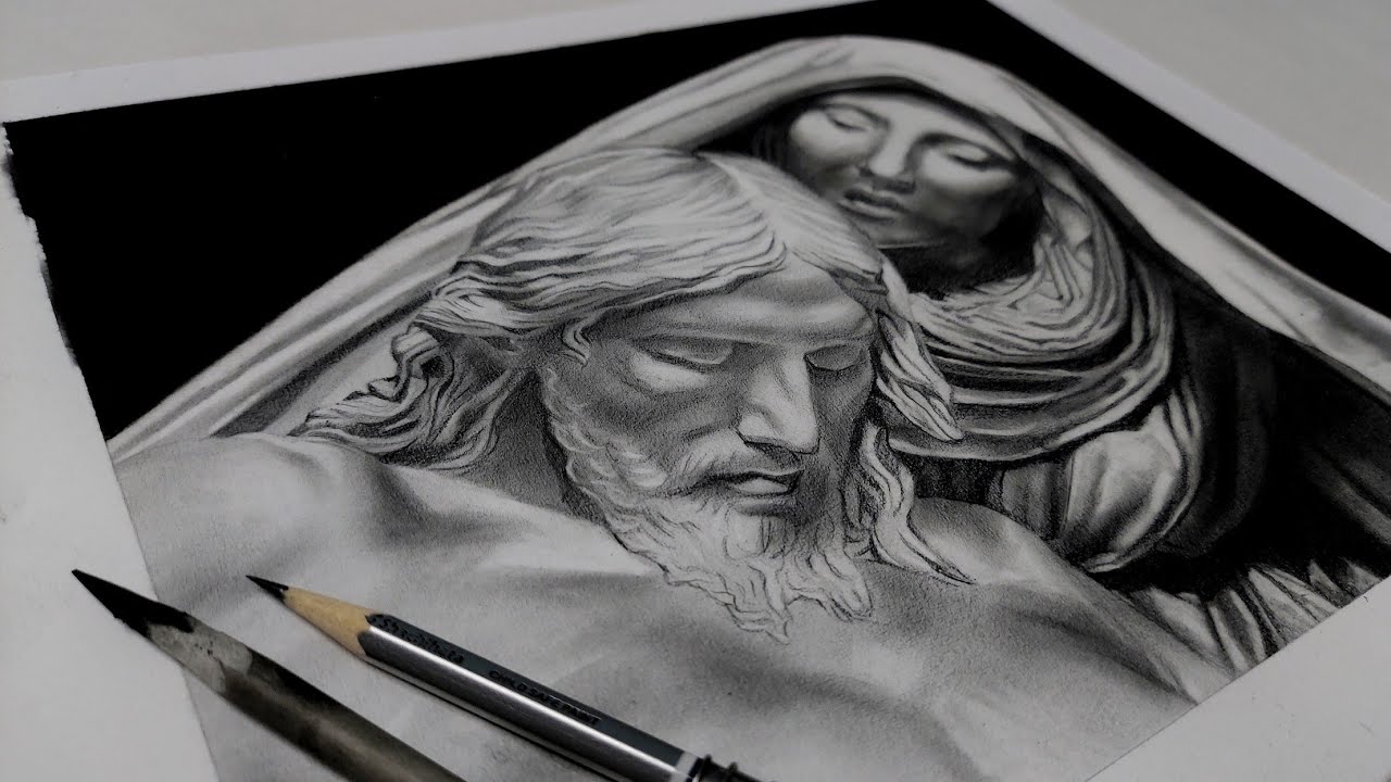 Lord Jesus Christ Drawing | Realistic Drawing Using Charcoal And ...
