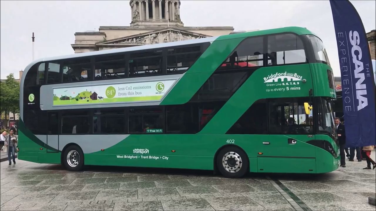 Nottingham City Transport Gas bus launch 2017 - Old Market Square - YouTube