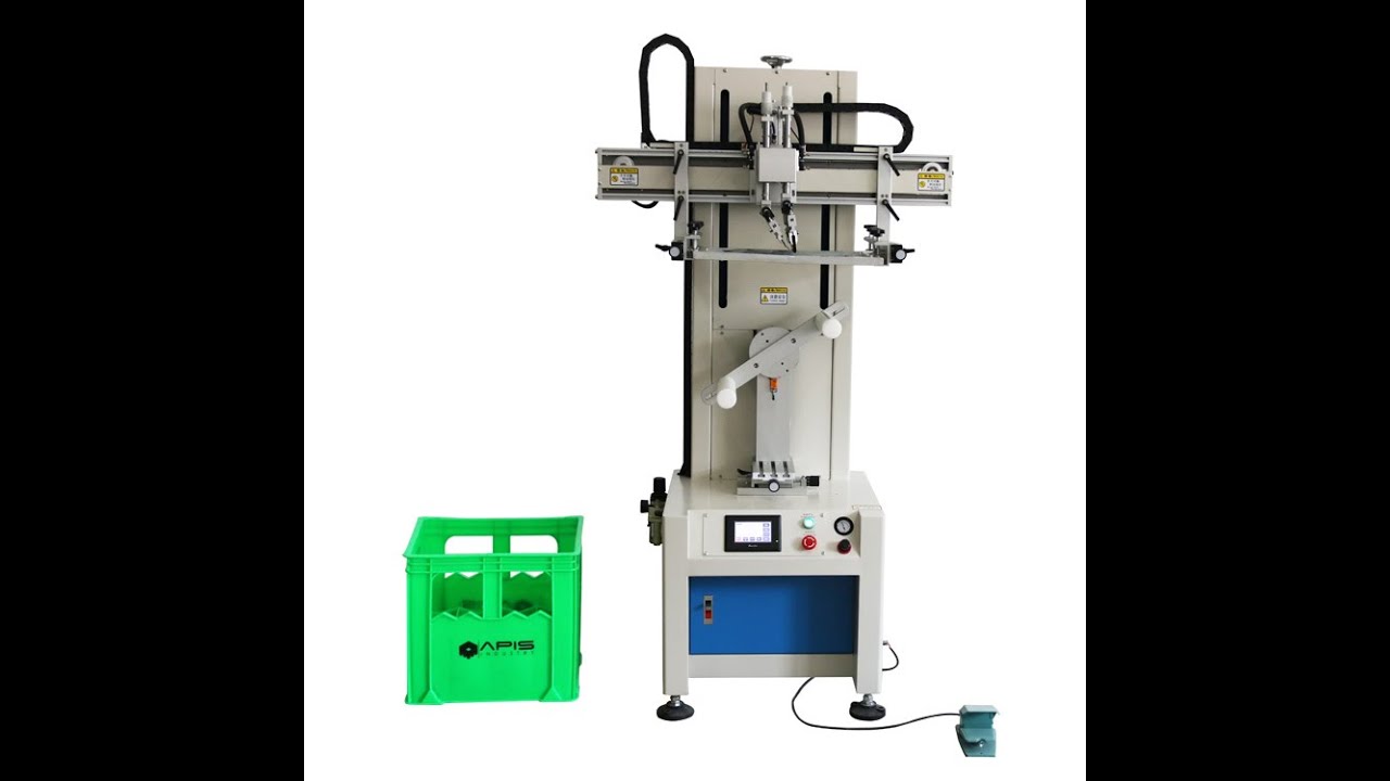 plastic crate machine screen silk screening printing machine - YouTube