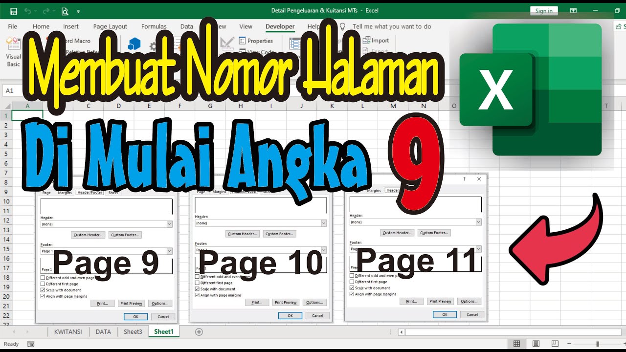 MEMBUAT NOMOR HALAMAN DI MULAI ANGKA TERTENTU EXCEL | FIAN COMPUTER ...