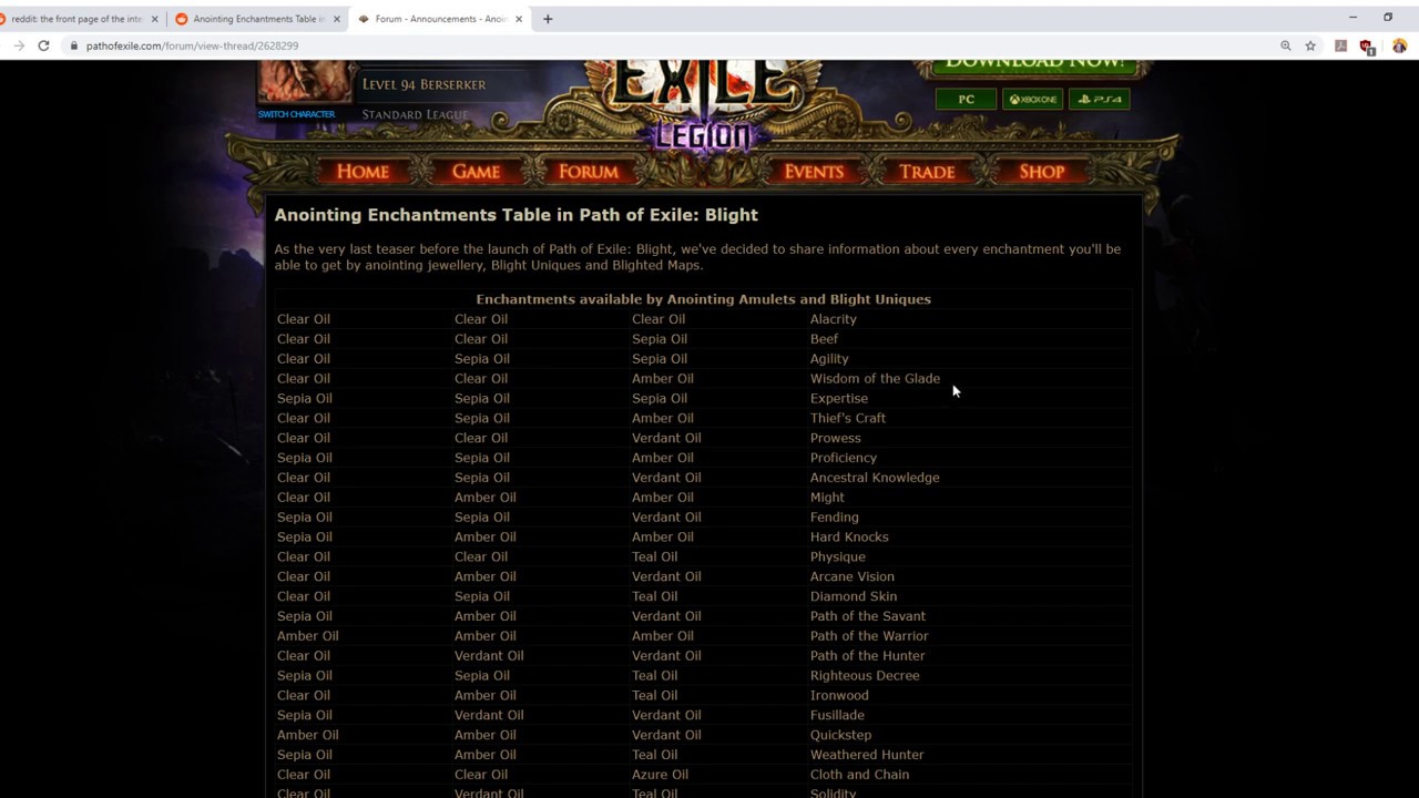 Path of Exile - Blight - Digging Into The Oil and Annointing System ...