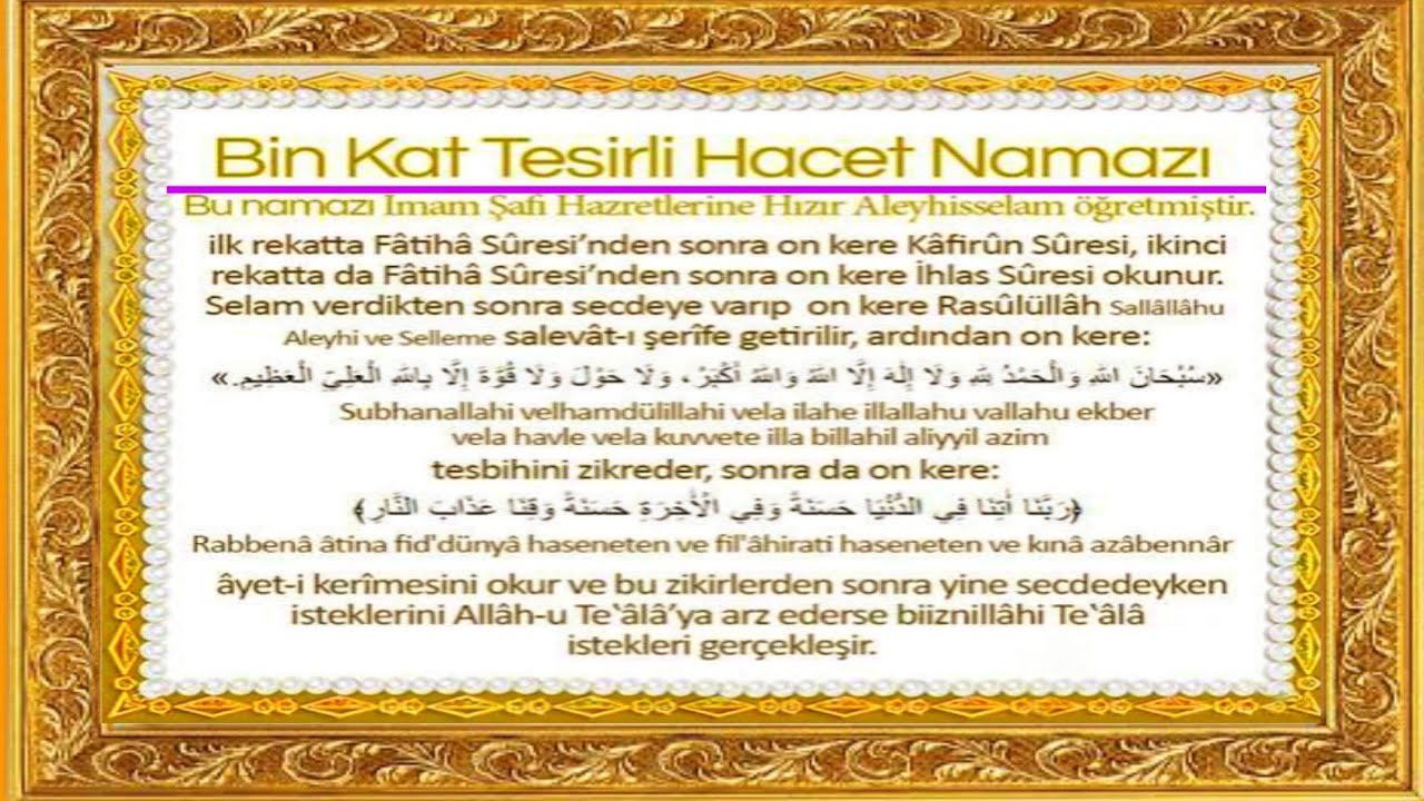 1 Değil 1000 Dilek İçin Kılınacak 1000 Kat Daha Tesirli Bir Hacet ...