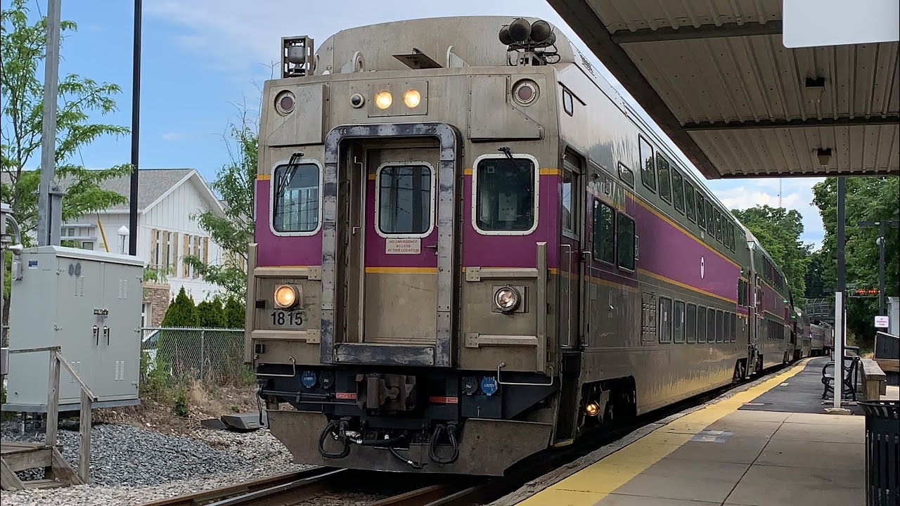 A Needham line train leaves Needham Heights - YouTube