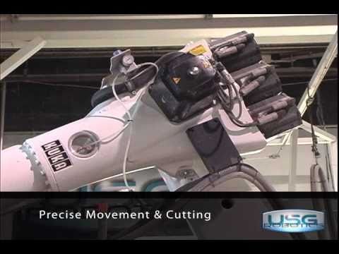 USG Robotics RoboCut WaterJet Saw SawJet For Stone Fabrication - YouTube