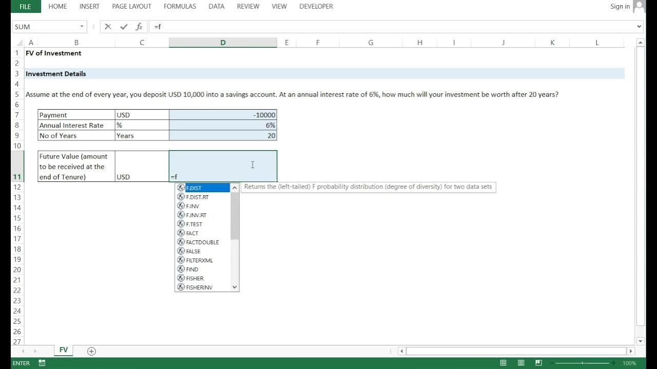 How to Calculate Future Value in Excel - YouTube