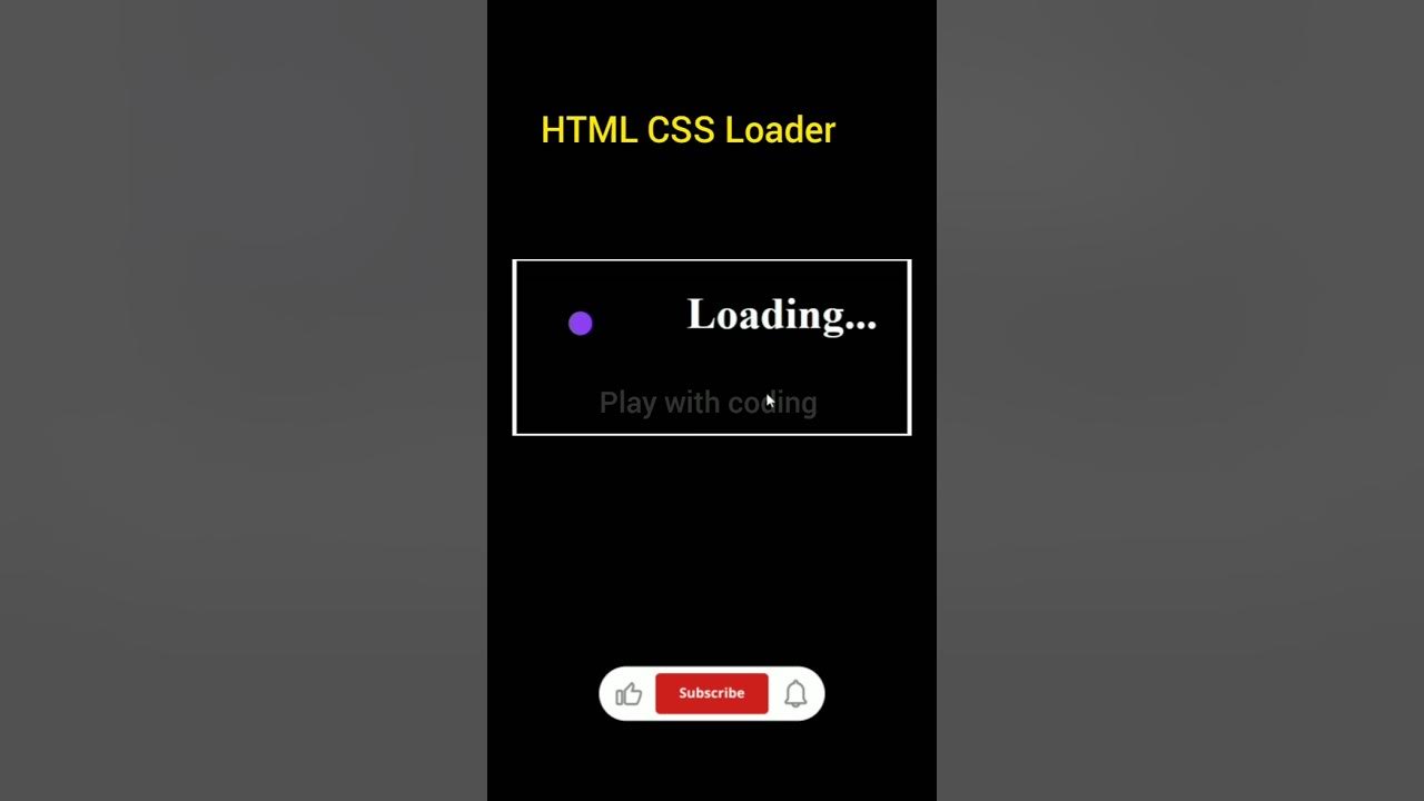 Html Css Loading Htmlcss Htmltutorial Coding Programming Youtube