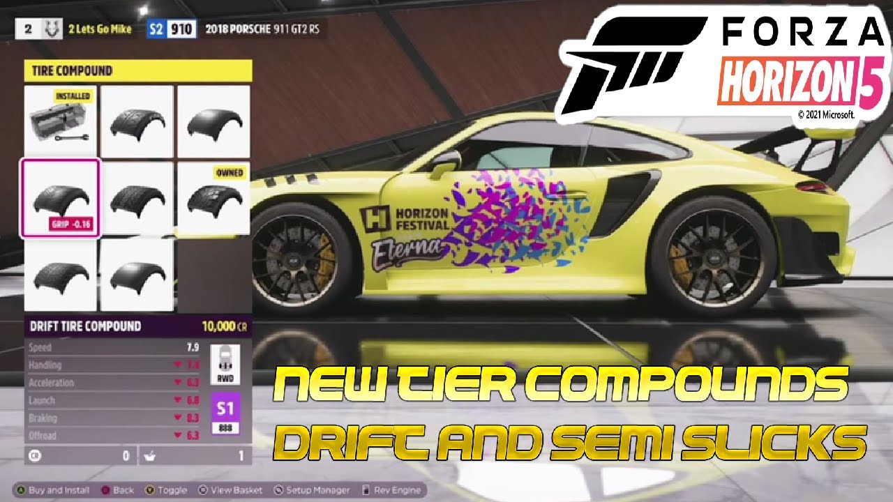 Forza Horizon 5 Customization NEW TIER COMPUNDS INCLUDEING Drift forza-horizon-5-customization-new-tier-compunds-includeing-drift