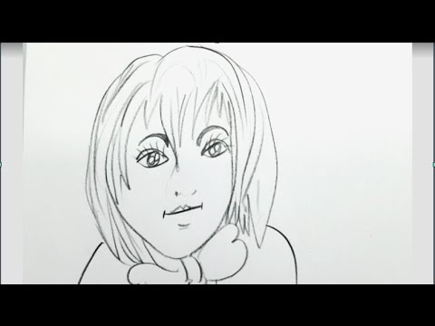How to Draw Anime Cartoon Girl - (Step by Step) || Manga Girl Pencil ...