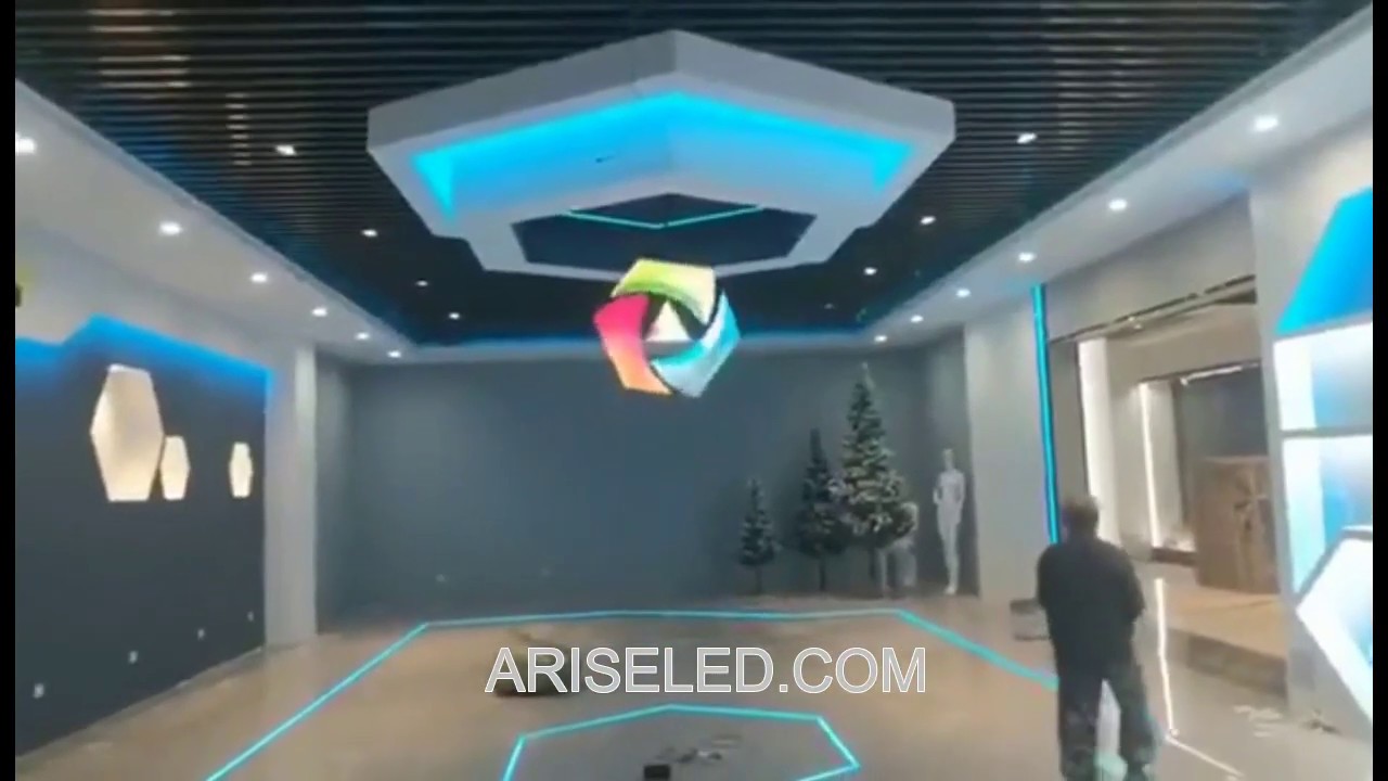 3D LED fan screen naked eye holographic fan screen project case ...