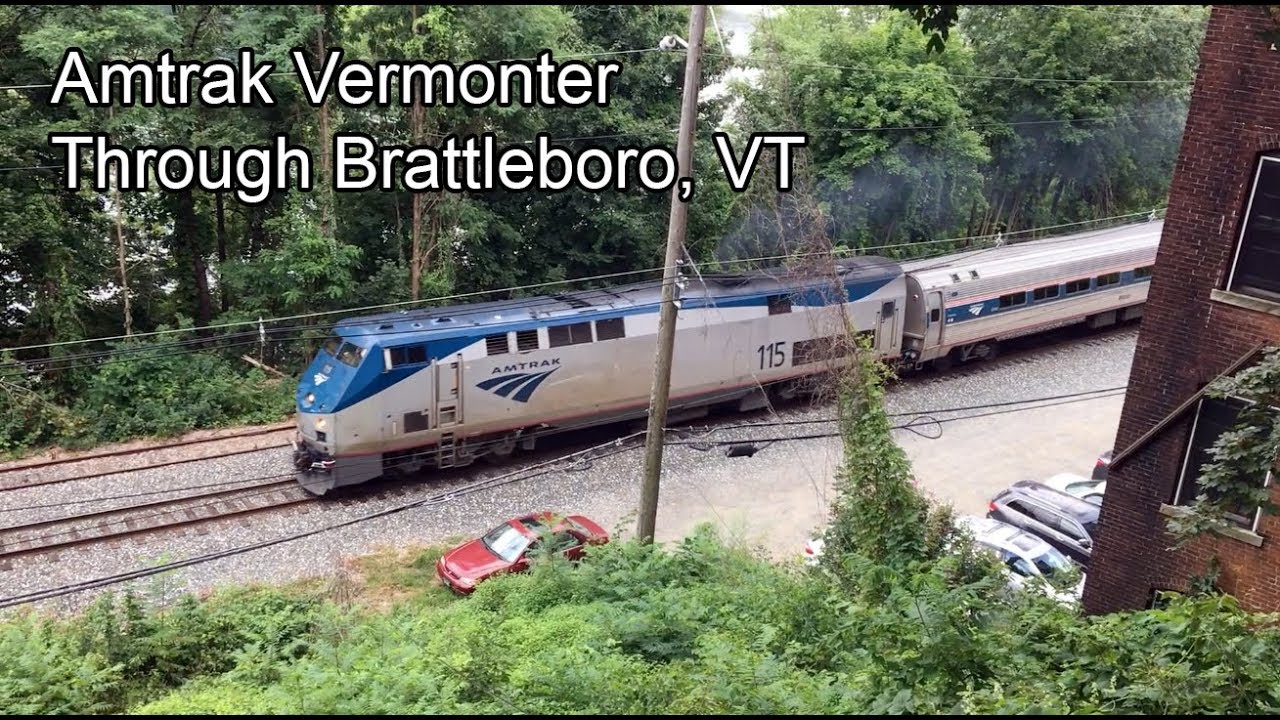 Amtrak Vermonter Northbound through Brattleboro, VT with a VERY excited ...