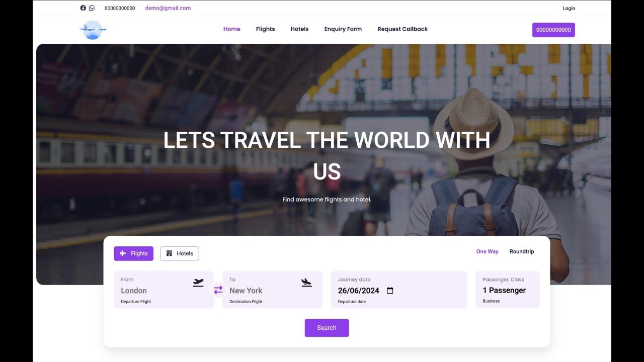 Flights and hotel booking Project | Python | Django - YouTube