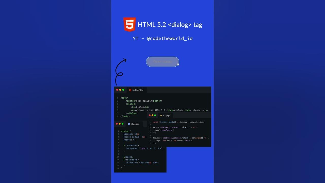 HTML 5 dialog tag #html5 - YouTube