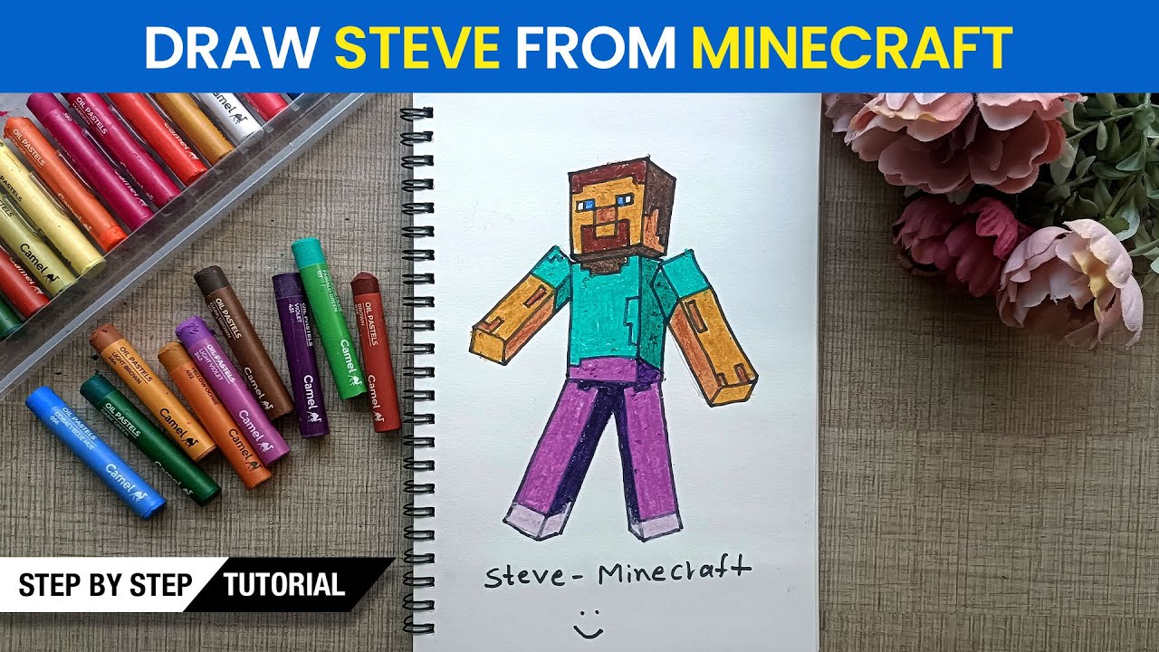 Minecraft Steve Drawing Easy | How to Draw Steve from Minecraft | Art ...